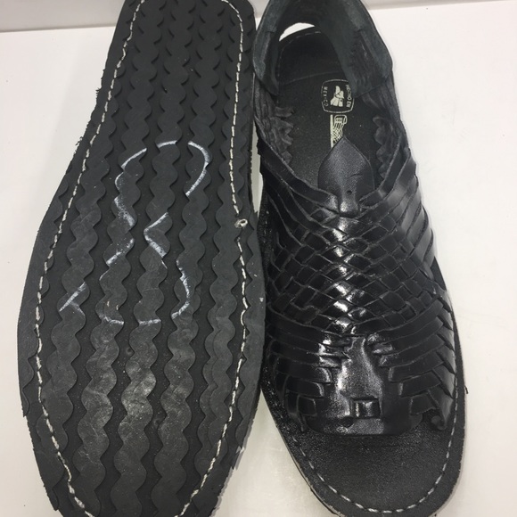 Handmade | Shoes | Mens Black Sandals Huarache Pachuco Mexican ...